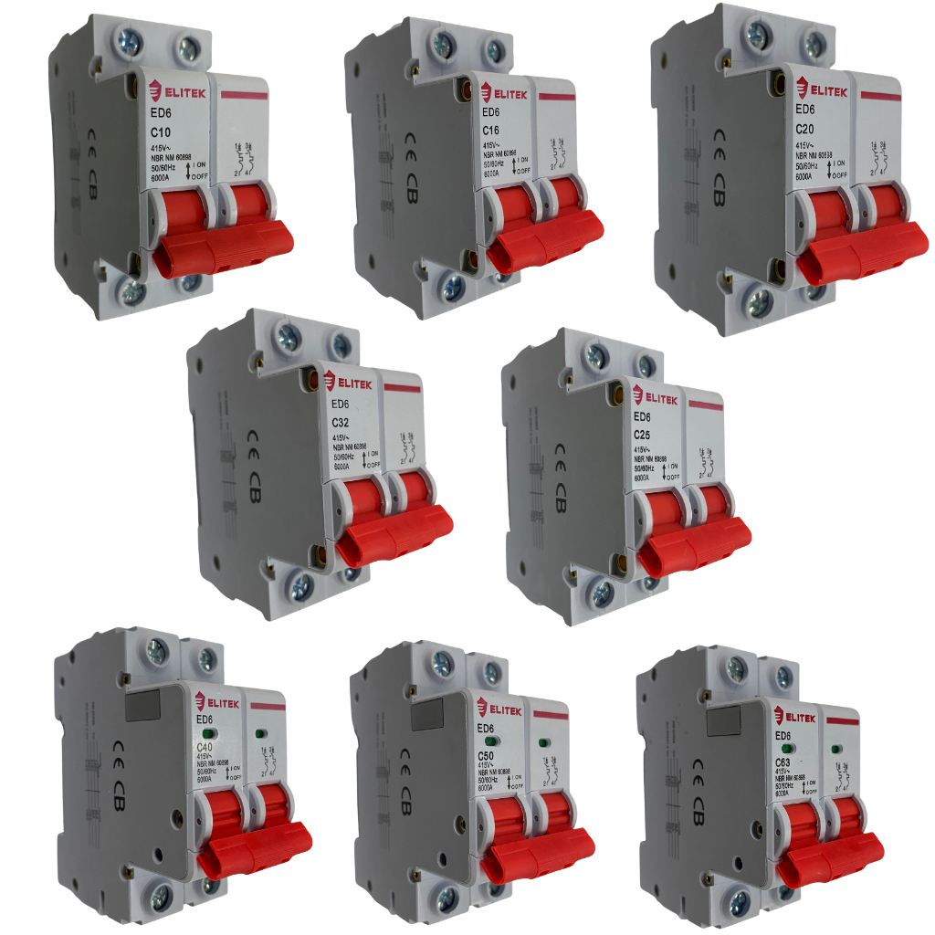 Disjuntor Bipolar Duplo 06a, 10a, 16a, 20a, 25a, 32a, 40a, 50a, 63a, 70a | Shopee Brasil