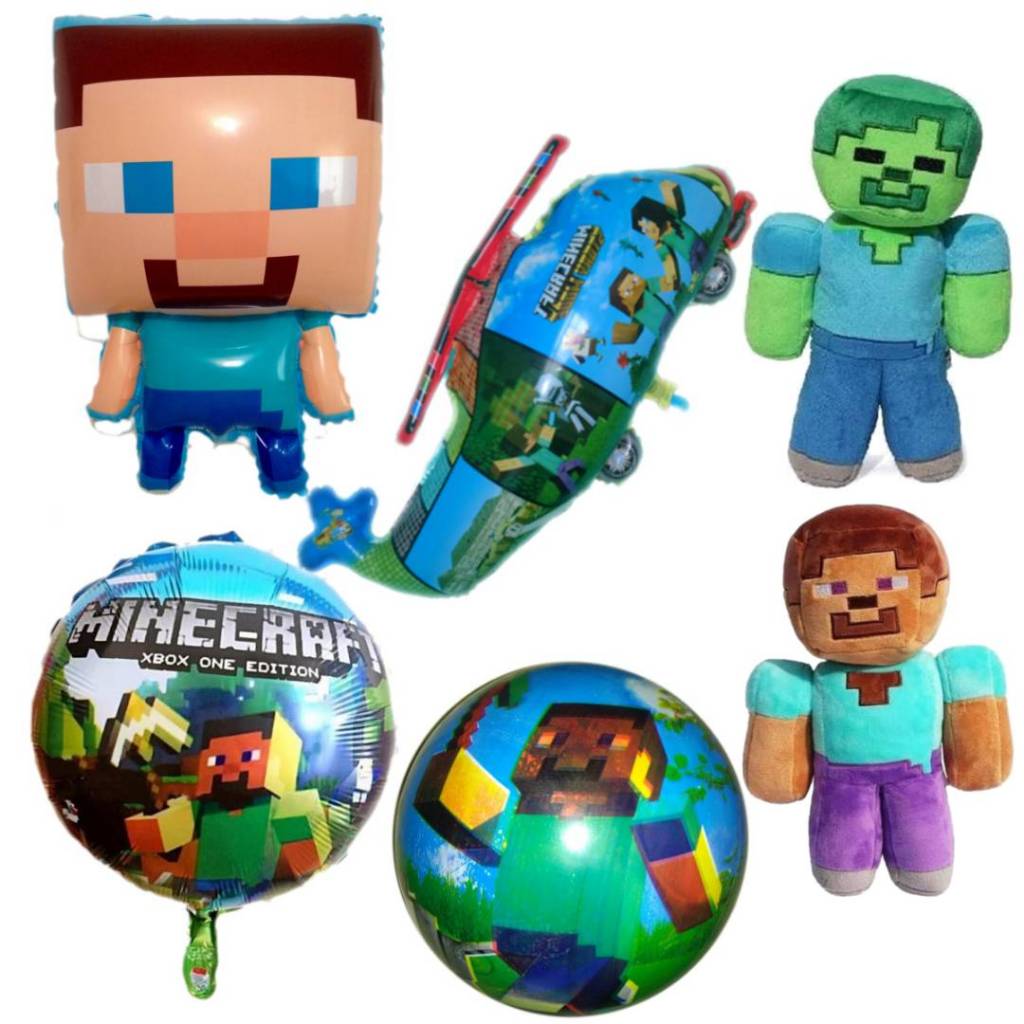 Kit 6 BALÕES MINECRAFT BALÃO ENCHE COM STEVE ESTIVE JOGO ONLINE ...