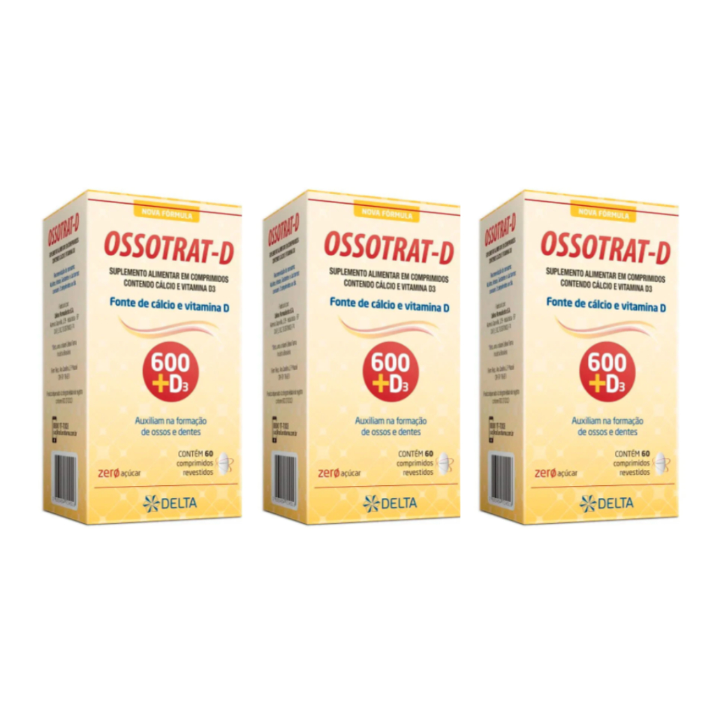 Kit 3 x Ossotrat 600 + D3 - 60 Comprimidos | Shopee Brasil