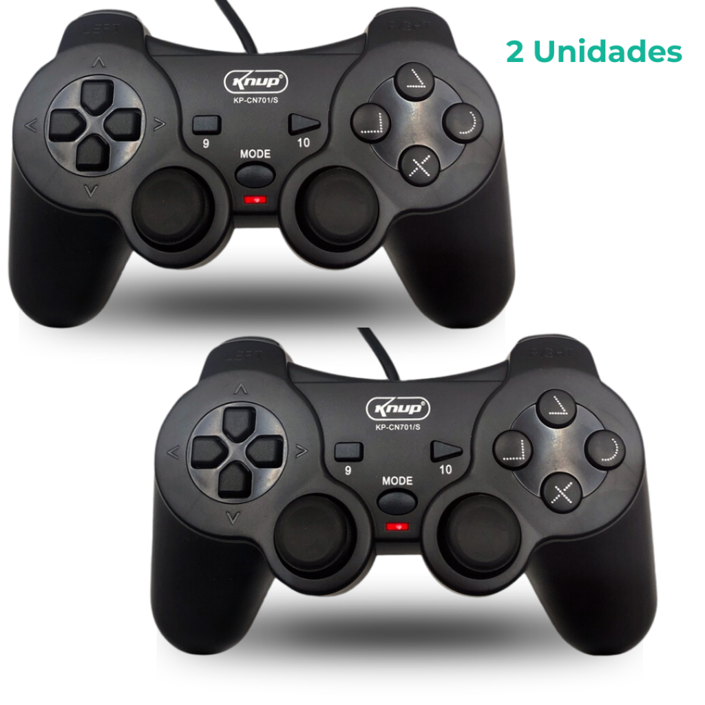kit Controle USB joystick Pc Notebook Computador Estilo Ps2 Com Fio ...
