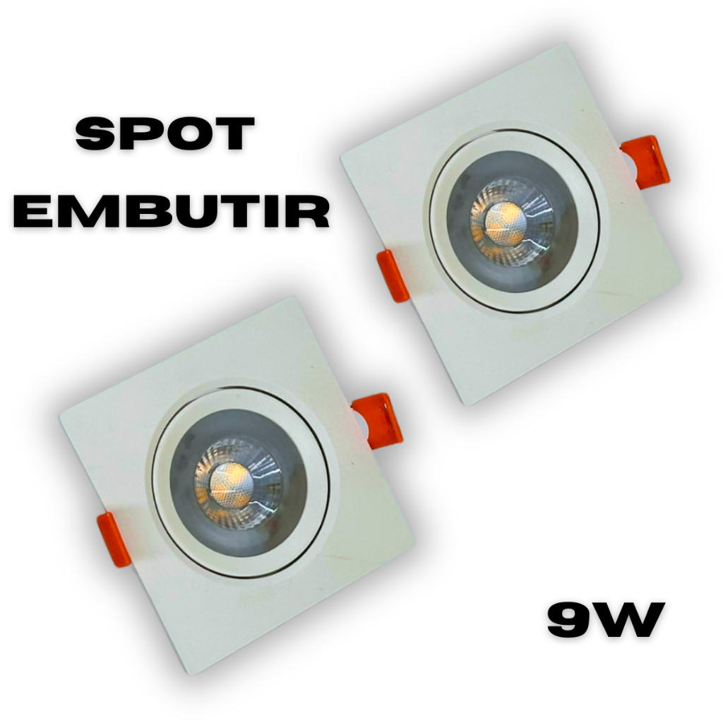 Spot LED 9W Embutir Direcionável Quadrado Branco Quente | Shopee Brasil