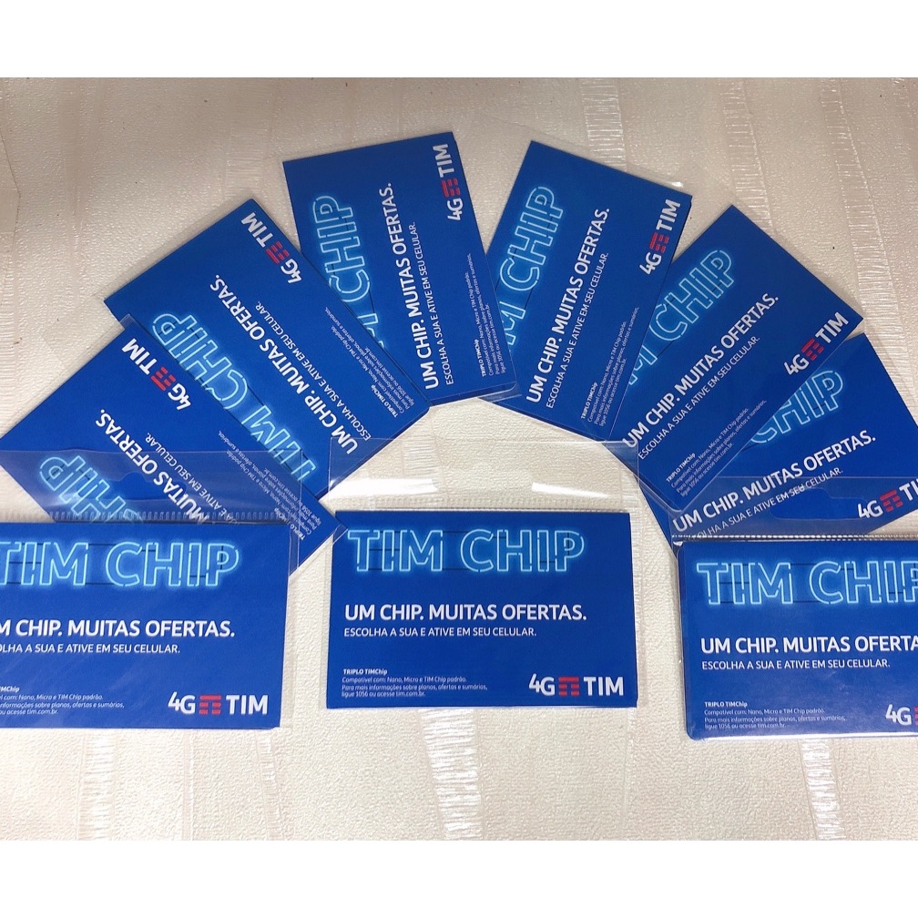 KIT CHIP TIM 10 UNIDADES TRIPLO CORTE 4G/5G DDD LIVRE | Shopee Brasil
