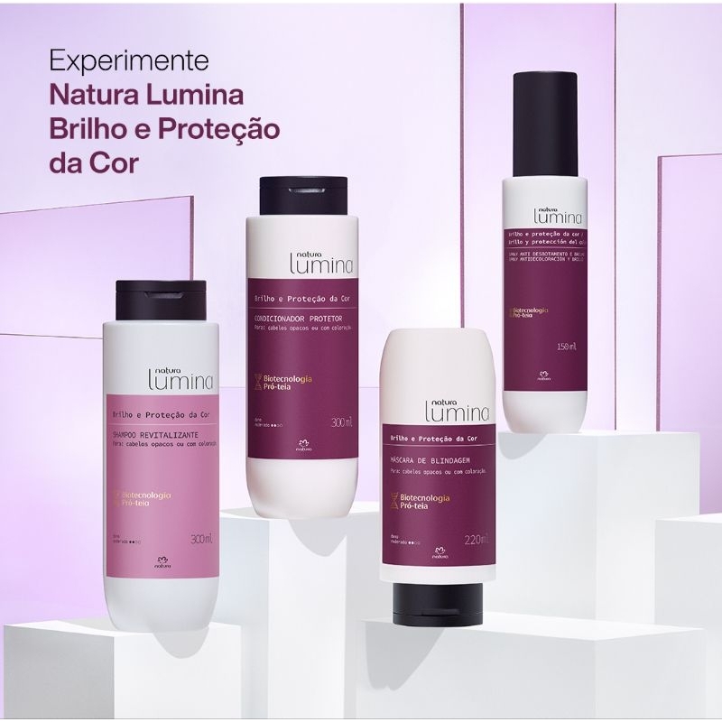 Linha Natura Lumina Brilho e Proteção Da Cor - Shampoo Condicionador ...