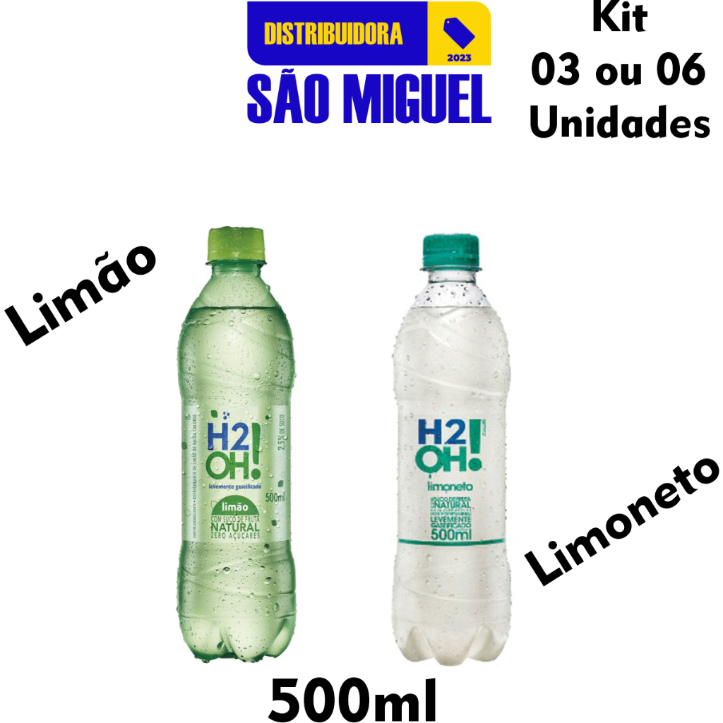 Refrigerante - Baixa Caloria H2OH! Limão ou Limoneto Kit 500ml | Shopee ...