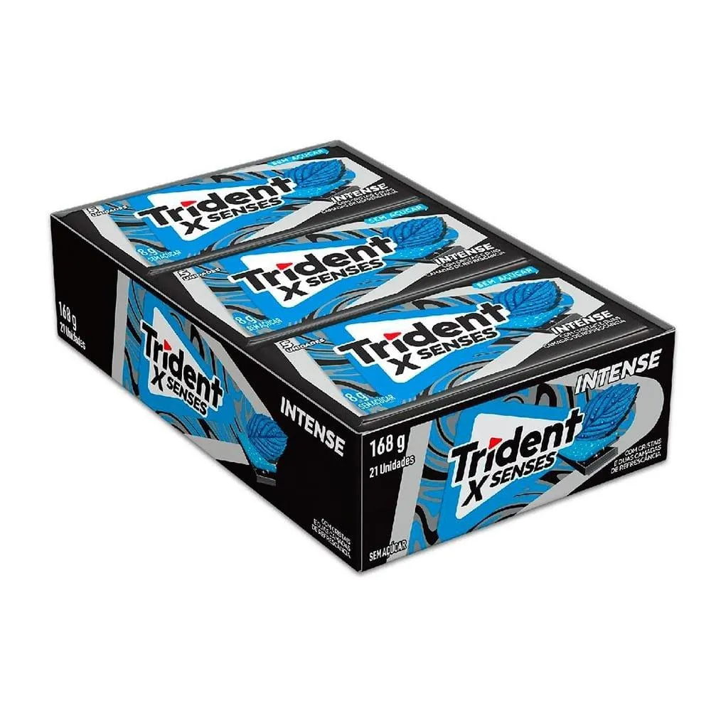 Chiclete Trident X Senses Intense Caixa com 21 Unidades - 168 grs ...