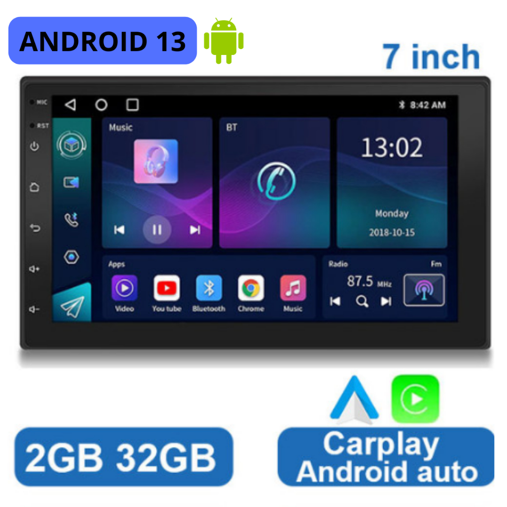 Central multimídia carro 4GB RAM /64 gb 7 pol Android Wifi Gps 2 DIN | Shopee Brasil