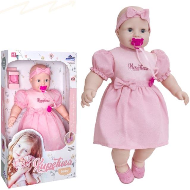 Boneca Bebezao Grande 60 cm Com Olhos Moveis Xupetuca Menina | Shopee ...