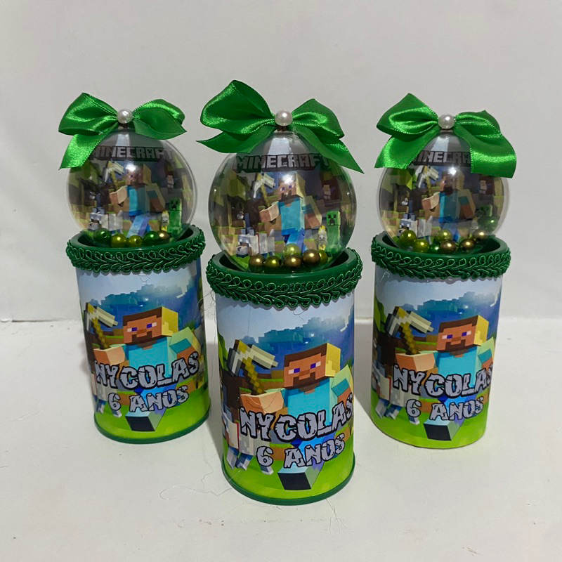 Cofrinho Luxo com Esfera Minecraft / lembrancinha Personalizada ...