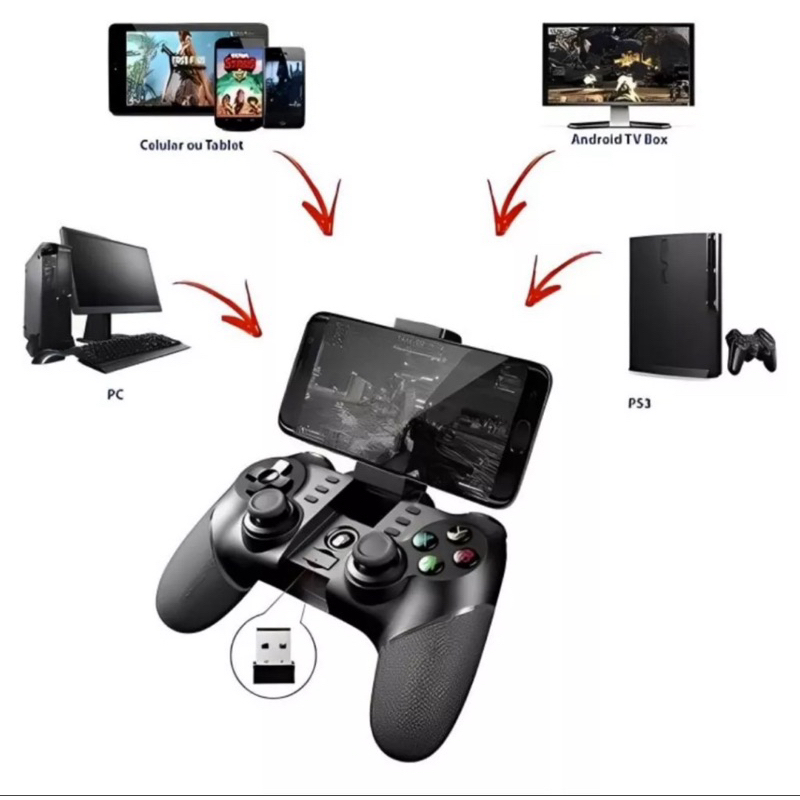 Controle Joystick Ipega 9076 Original Bluetooth Celular /Pc /Ps3 /TVbox ...