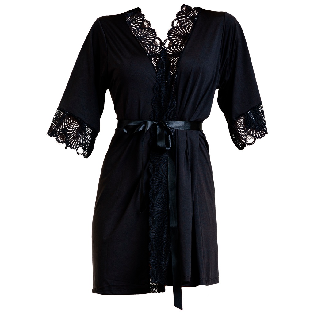 Robe Hobby Roupão Renda Luxo Dakota Com Fita | 850 | Shopee Brasil