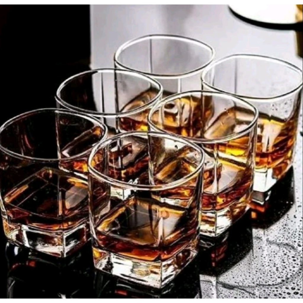 CONJUNTO 6 COPOS 300ml EM VIDRO PARA WHISKY DOSES DESTILADOS ...