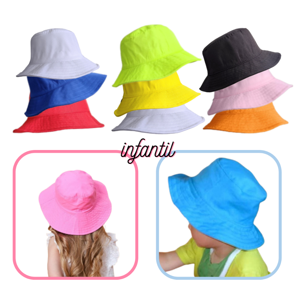 Chapéu Bucket Infantil Menina Menino Criança Bebê Cata Ovo Boné ...