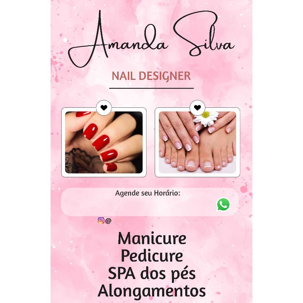 Banner em Lona Personalizado Manicure Pedicure Nail designer ...