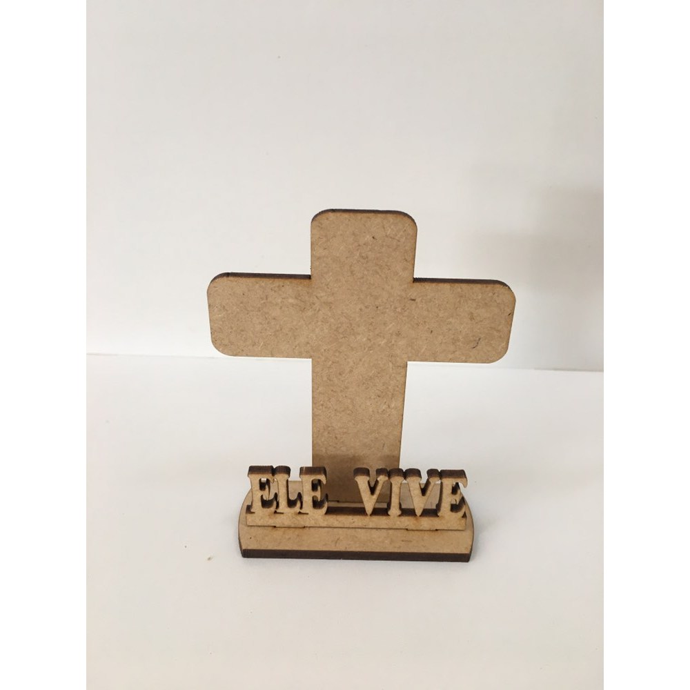 Kit com 20 peças Cruz Ele Vive 8 cm lembrancinha em MDF | Shopee Brasil