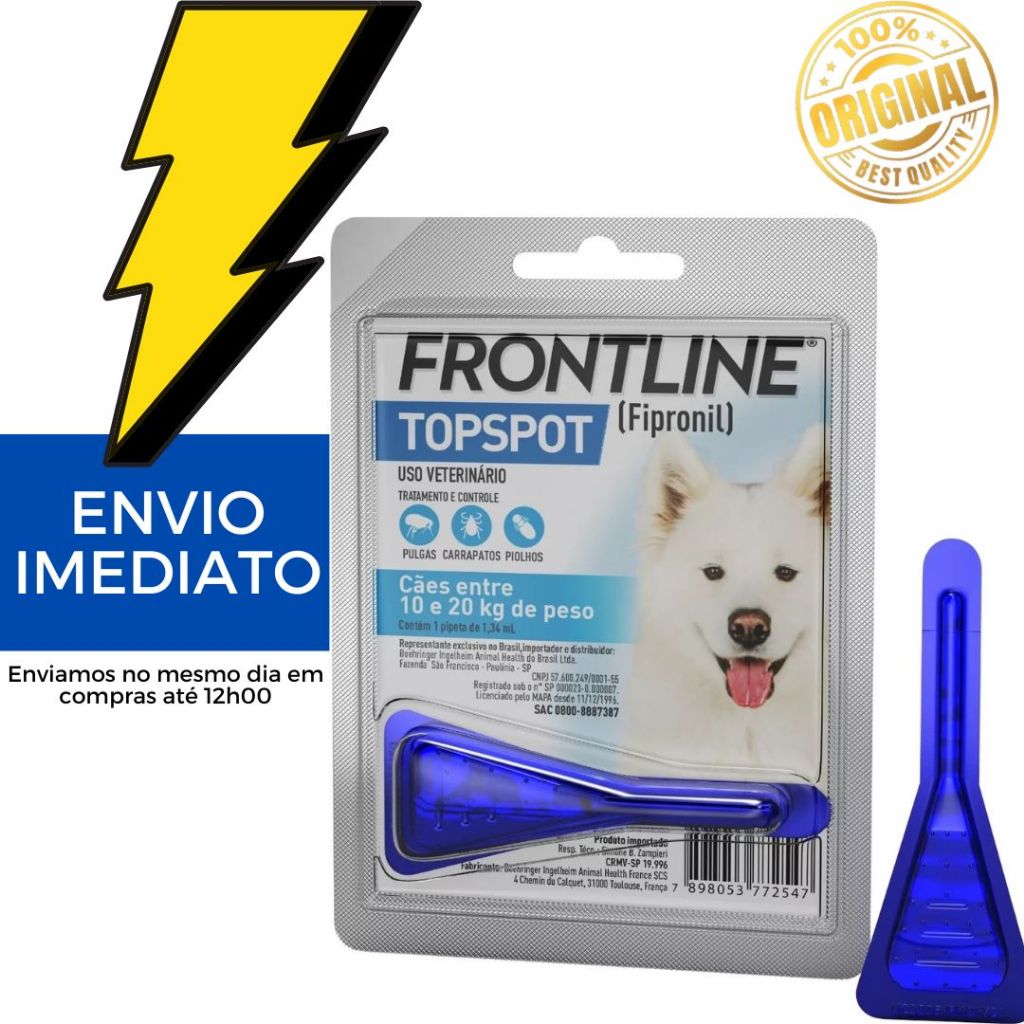 Frontline Top Spot p/Cães GATOS Antipulgas, Carrapatos e piolhos ...