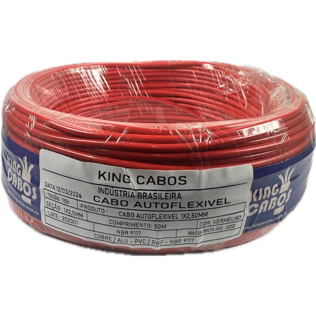 Cabo Elétrico 2,5mm Fio Rolo King Cabos 50 Metros Promoção | Shopee Brasil