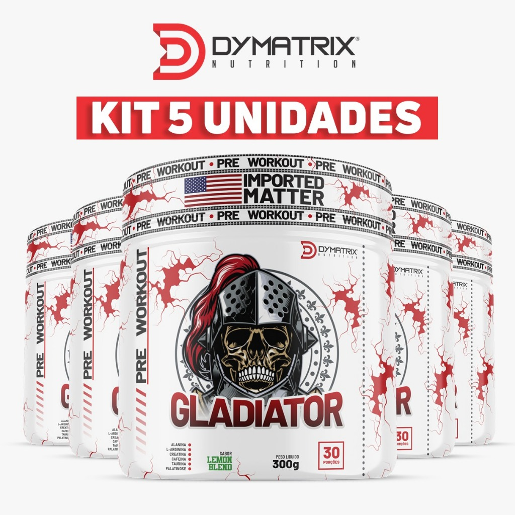 kit 5 Pré Treino Gladiador 300g - DymatriX | Shopee Brasil