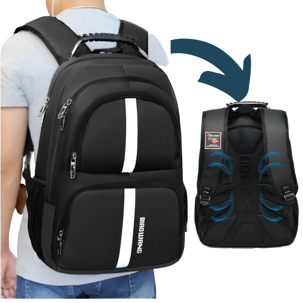 BIAO WANG Original Mochila Impermeável resistente Notebook Unisex Faculdade Viagem | Shopee Brasil