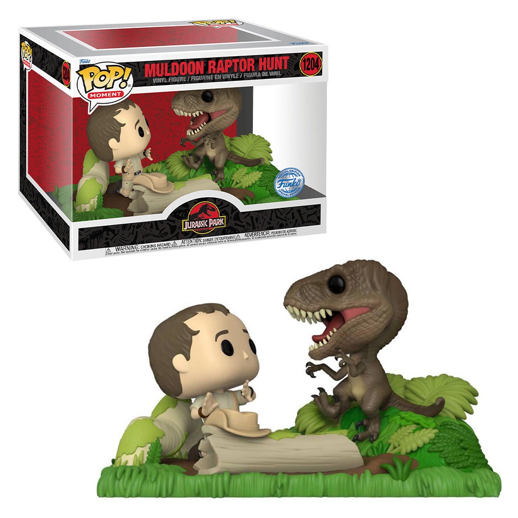 FUNKO POP MOMENT JURASSIC PARK EXCLUSIVE - MULDOON RAPTOR HUNT 1204 ...