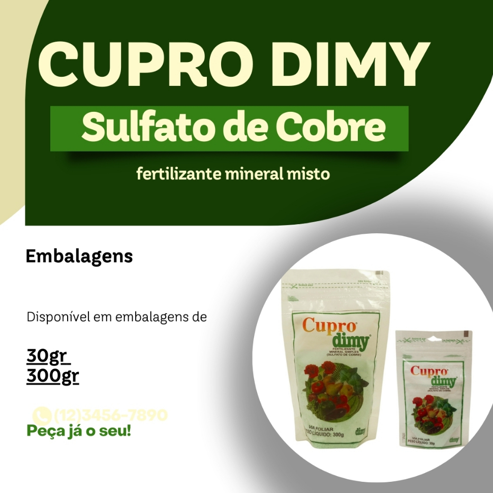 Cupro Dimy Sulfato de Cobre Calda Bordalesa Fertilizante Mineral ...