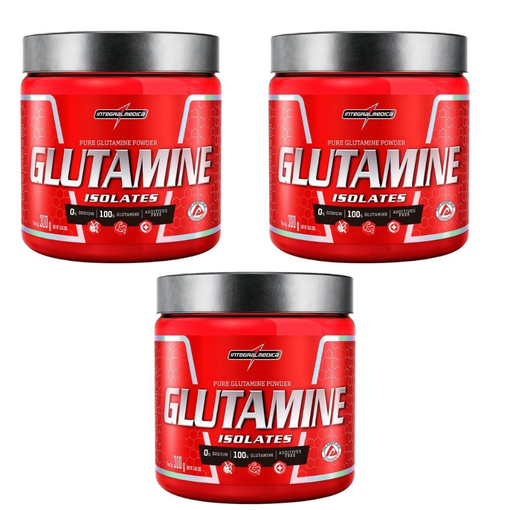 Kit 3x Glutamina Isolates 300g Glutamina Natural Integralmedica ...