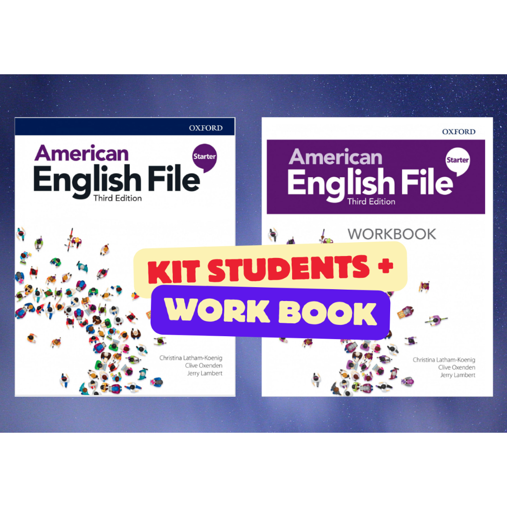 American English File Level Starter third edition student book + Workbook - Faz a Boa!