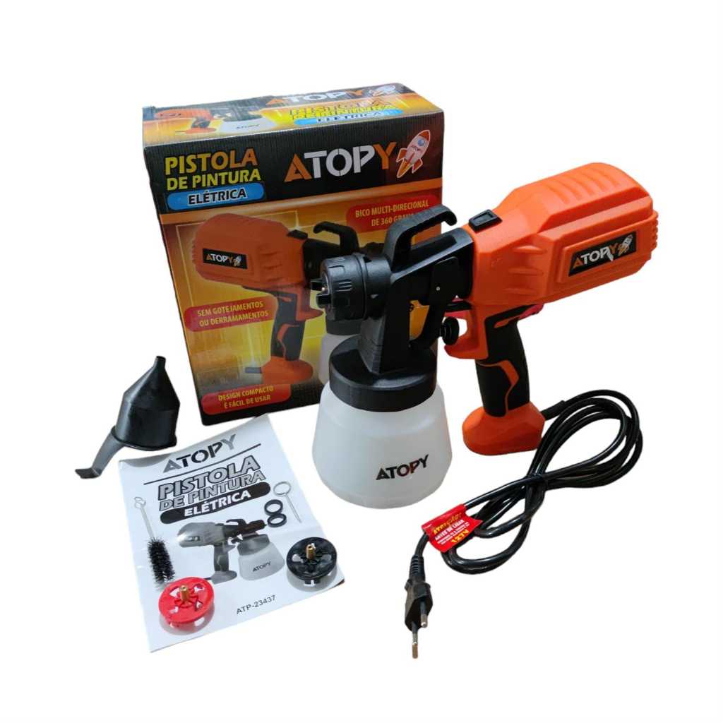 PISTOLA DE PINTURA ELÉTRICA 400W - 127V COM BICO MULTI-DIRECIONAL DE ...