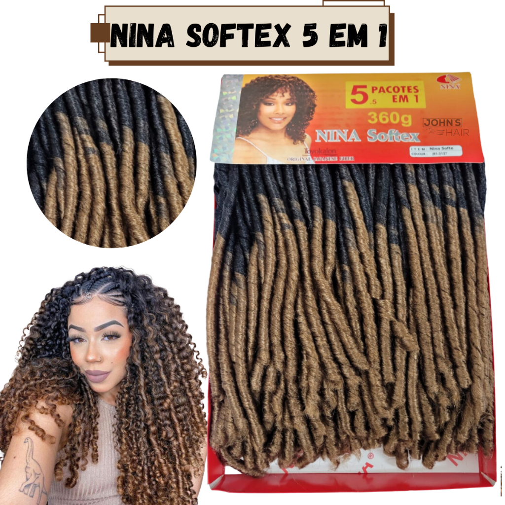 Cabelo Nina Softex Cacheado Dreads Crochet Braids Pacotão Cachos ...