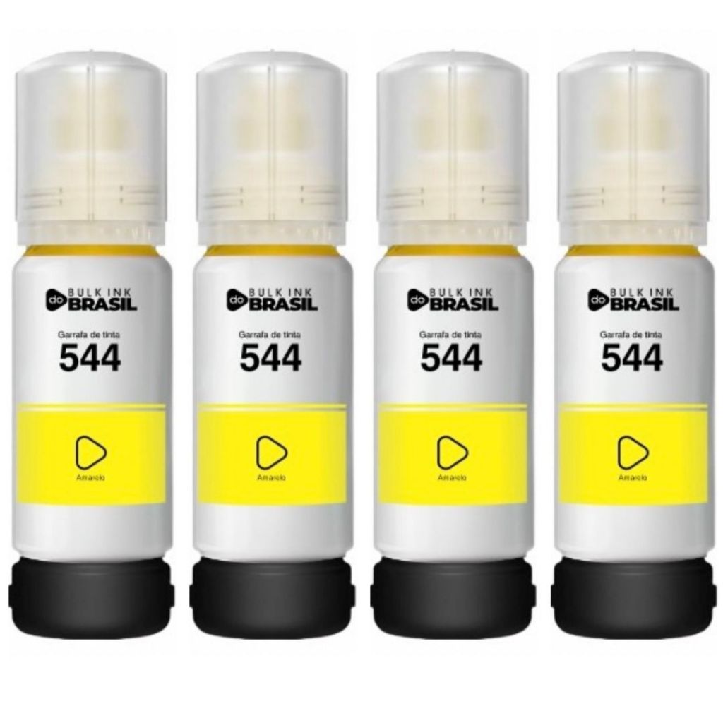 04 Refil Tinta Para Epson L3110 L3150 L3210 L3250 T544 Yellow | Shopee Brasil