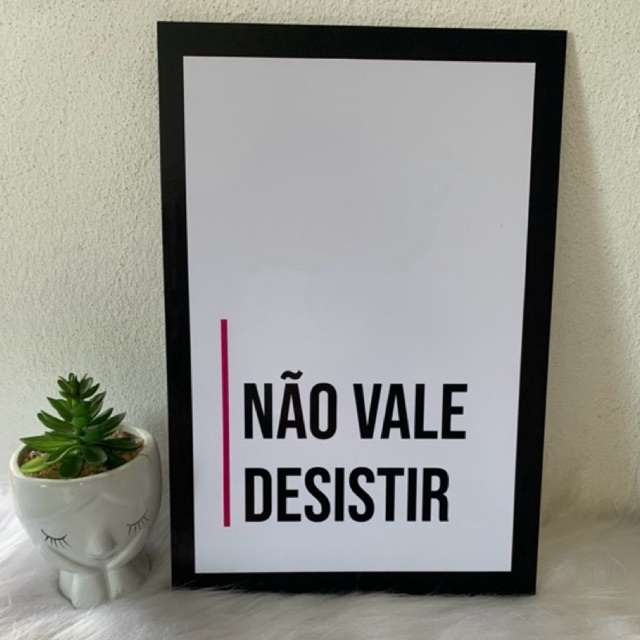 Placas decorativas quadros Não Vale Desistir Frases Motivacionais Casa ...