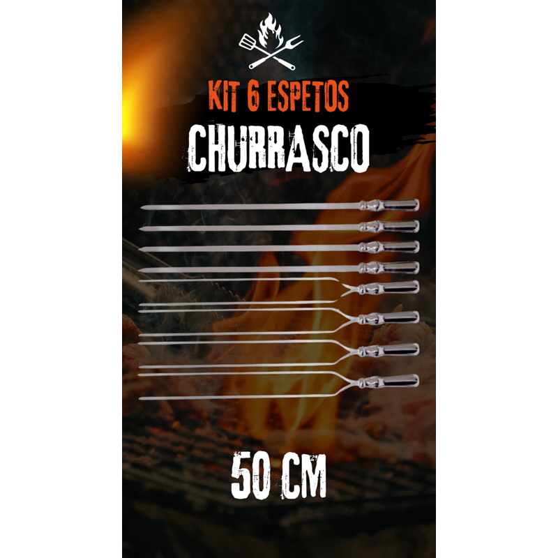 Kit 6 Espetos para Churrasco em Alumínio: Seu Segredo para Churrascos ...