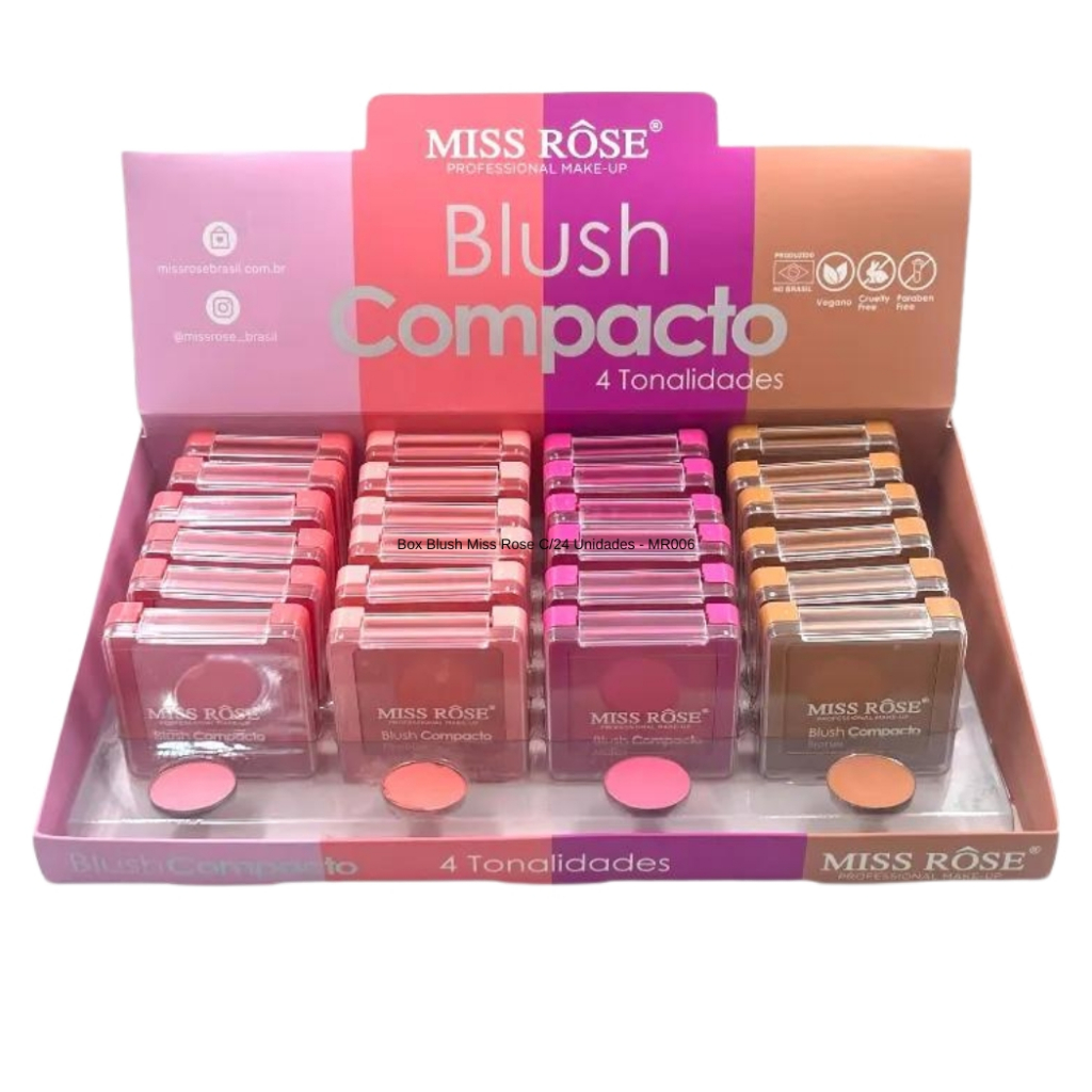 Box Blush Compacto Miss Rose C/24 Unidades - MR006 | Shopee Brasil