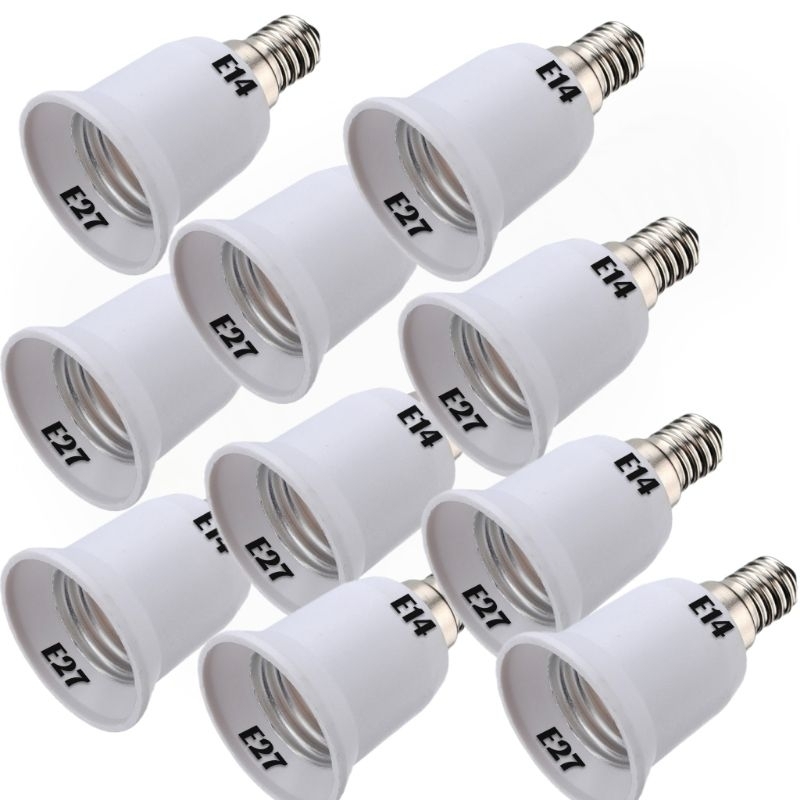 Kit 10 Adaptador Bocal E14 Para E27 Soquete Lâmpada Led | Shopee Brasil
