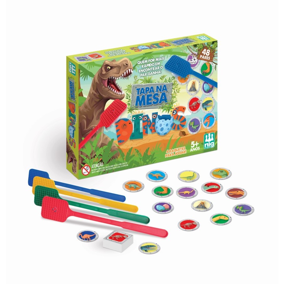 Jogo Tapa na Mesa Dinossauros - Nig Brinquedos pedagogico | Shopee Brasil
