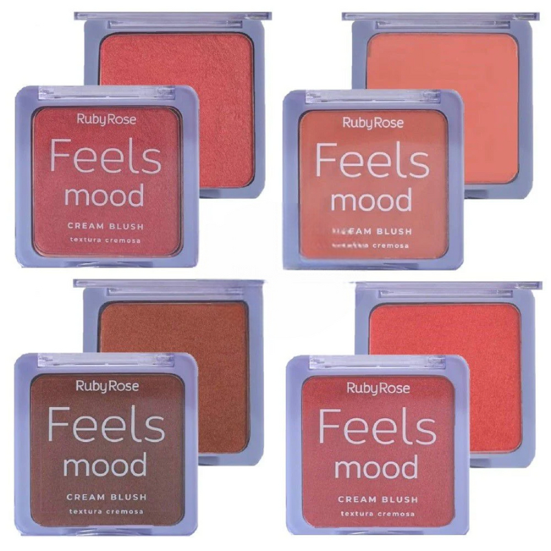 Cream Blush Blush Feels Mood Ruby Rose HB-6118 Toque Natural e Acabamento Radiante | Shopee Brasil