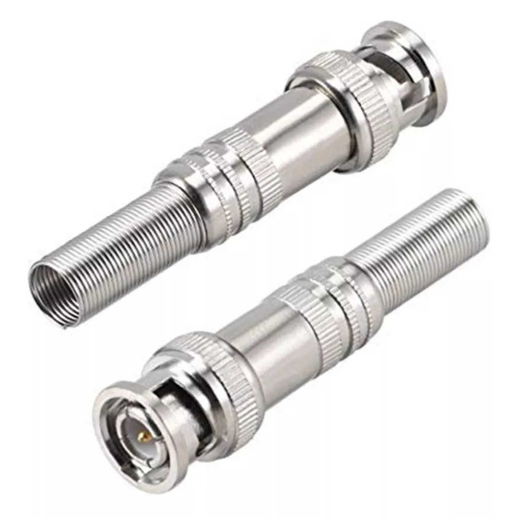 Kit 10 Conector Bnc Macho Com Mola E Parafuso P/ Cftv Camera | Shopee Brasil