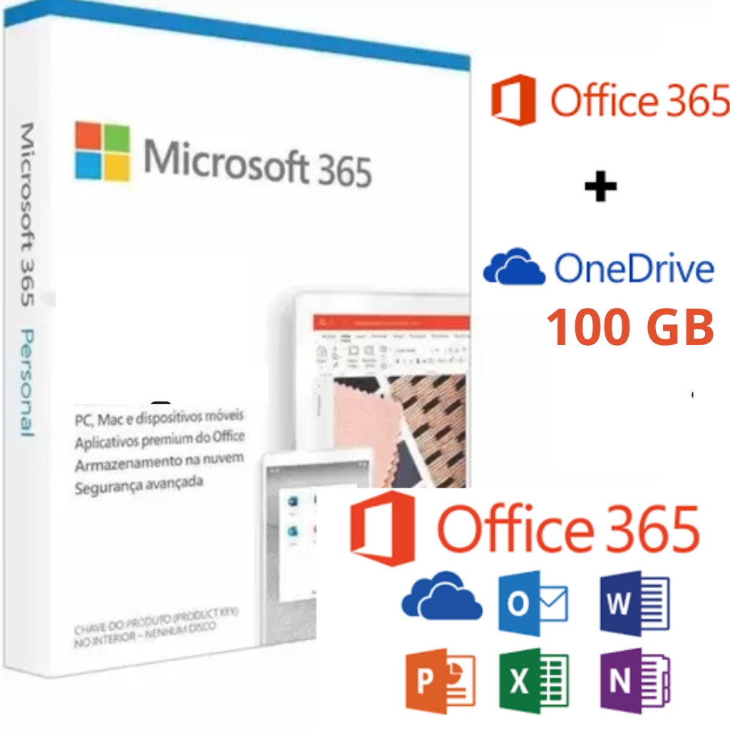 Office 365 Pro Plus | 5 PCs + 100GB One Drive PC e Mac / Licença ...