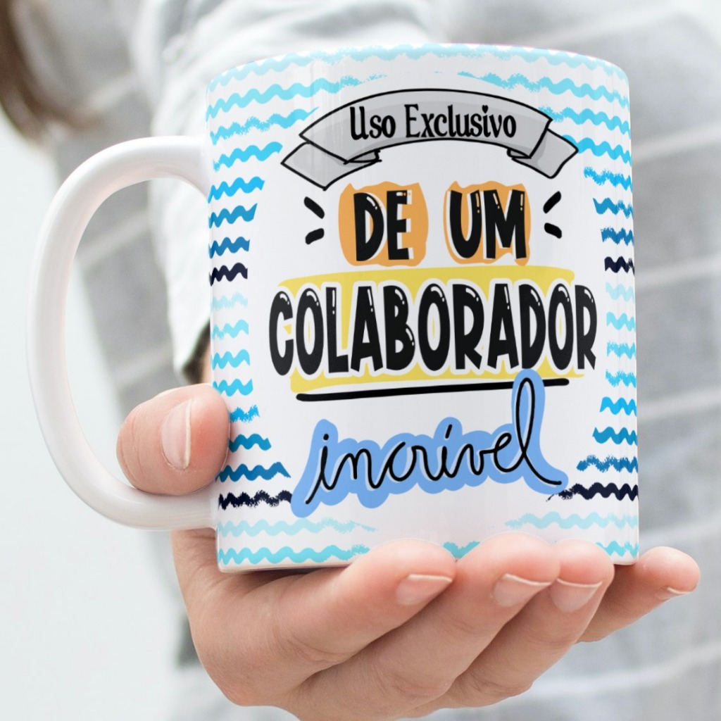Caneca Porcelana para COLABORADOR incrível [est.131] Cargo e Profissão ...