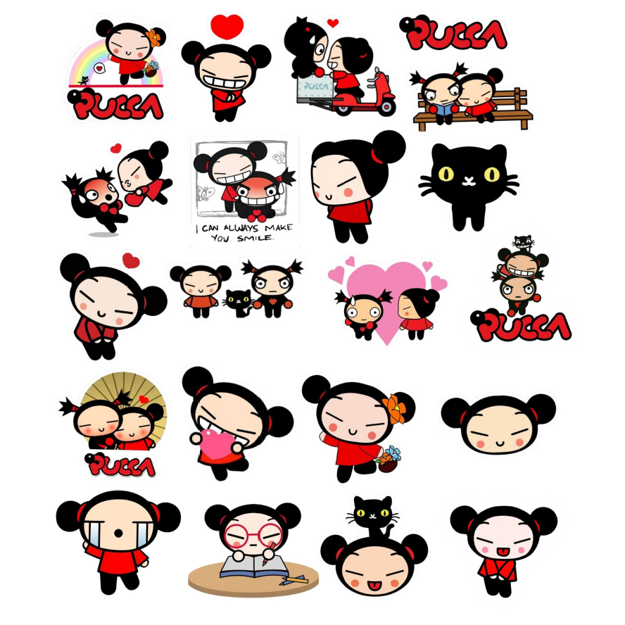 Adesivos Pucca 20 Unidades desenho Garu Ninja amor | Shopee Brasil