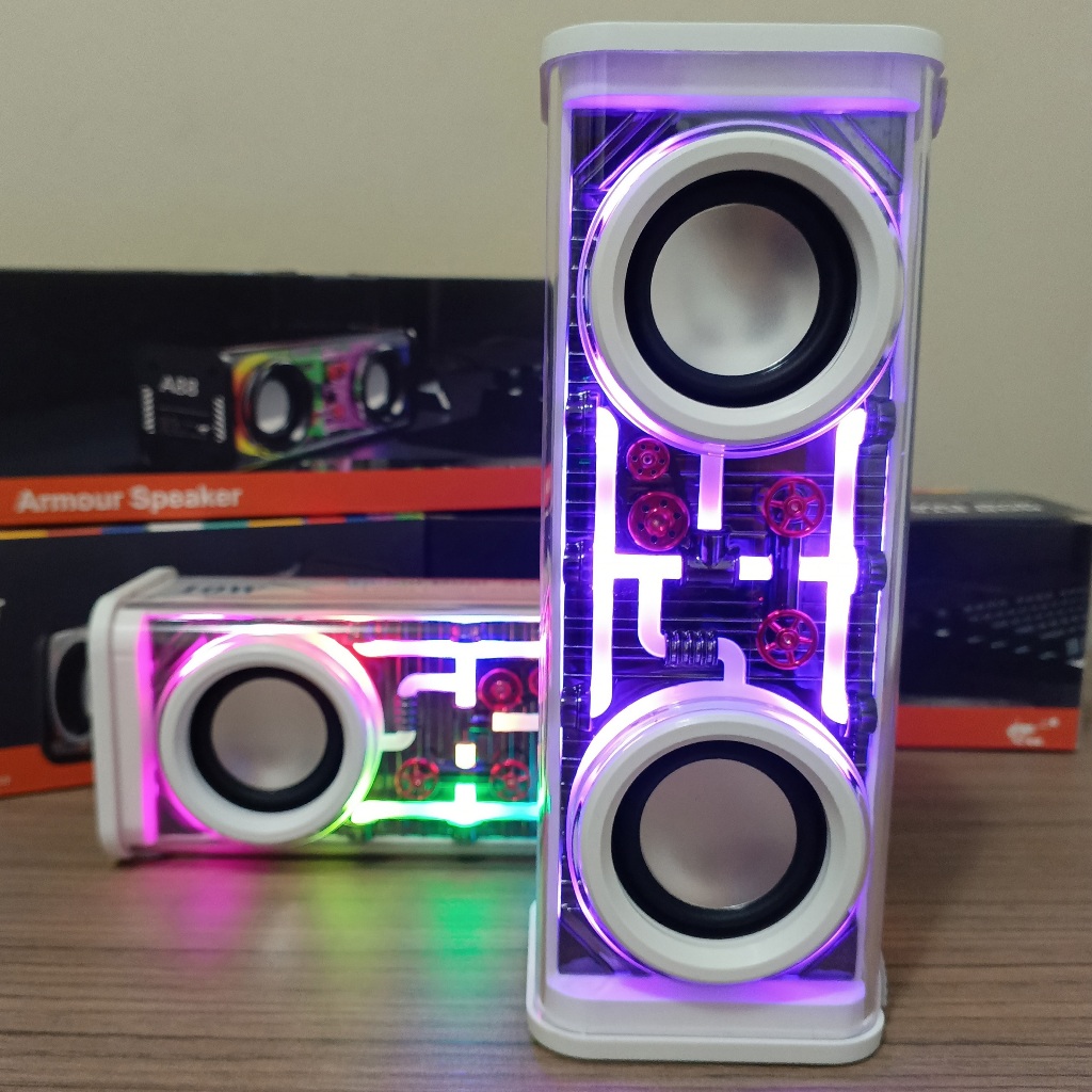 Caixa de Som Bluetooth com Alto-Falante Duplo e Subwoofer RGB Tech Luz Super Potente Sem Branca ...