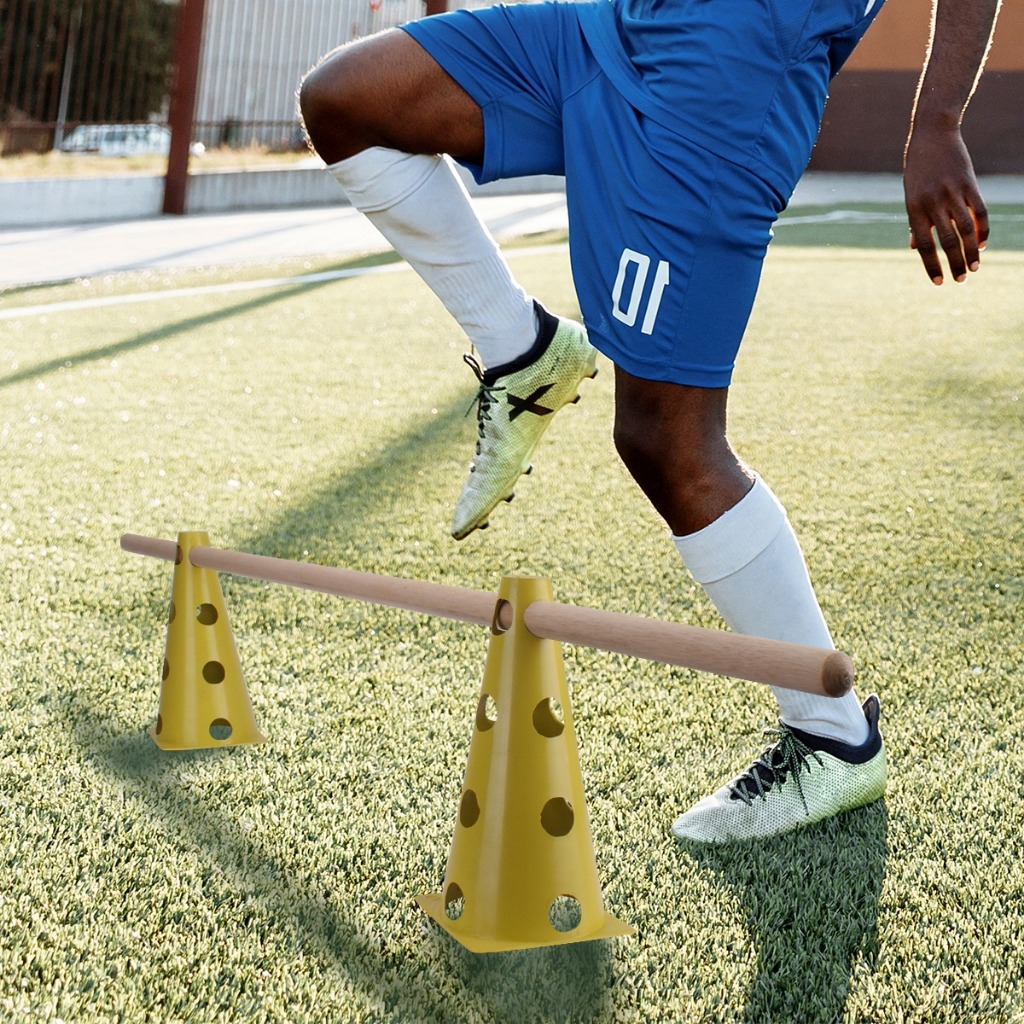 Kit Funcional 2 Cones Furados Com Barreira Agilidade Treino Futebol ...