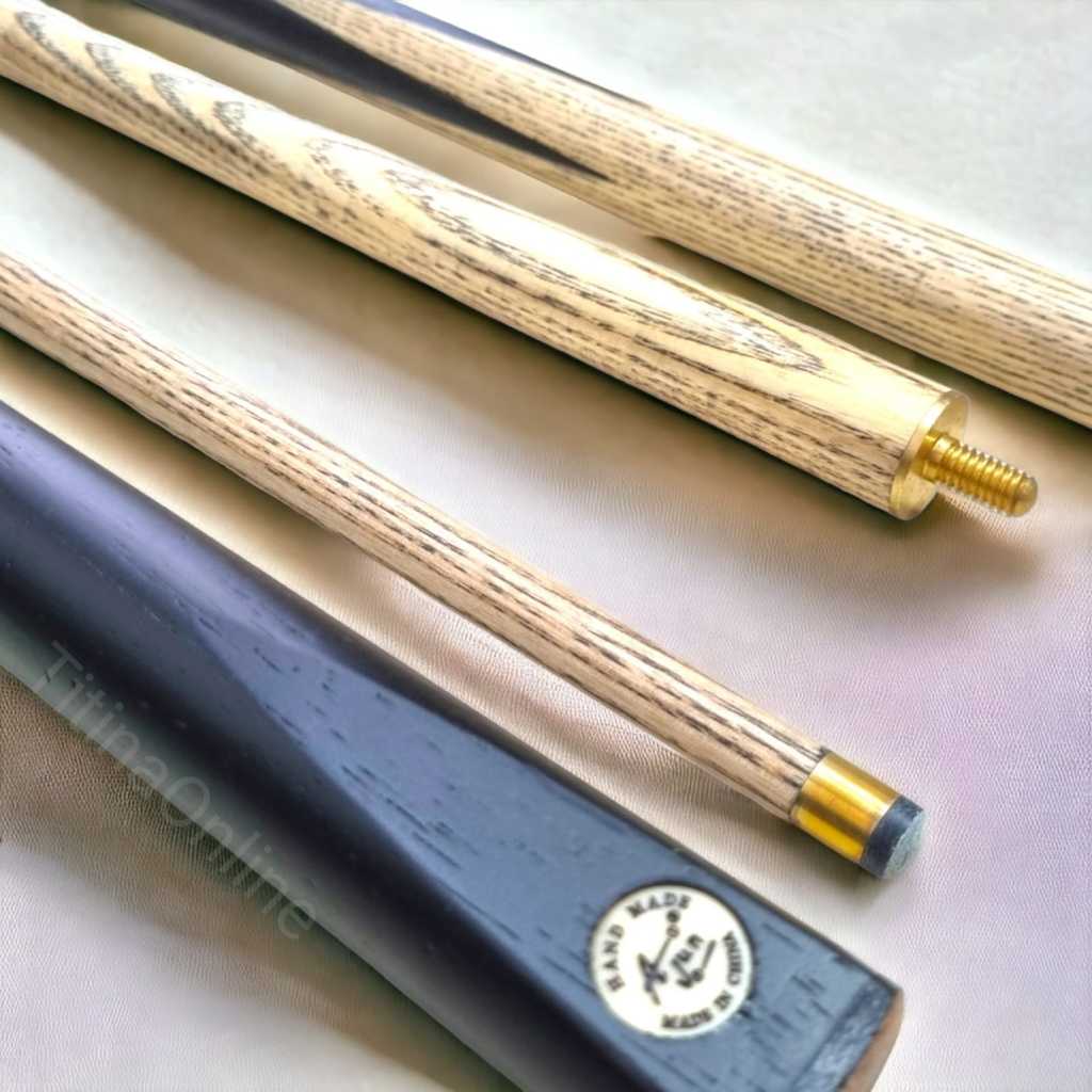 TAco de sinuca Prossional madeira ash virola metal sola couro e giz ...