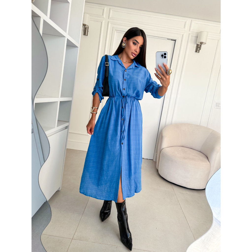 Vestido Longo Chamisé Estampado Xadrez COD:X050-Est/Xadrez | Shopee Brasil