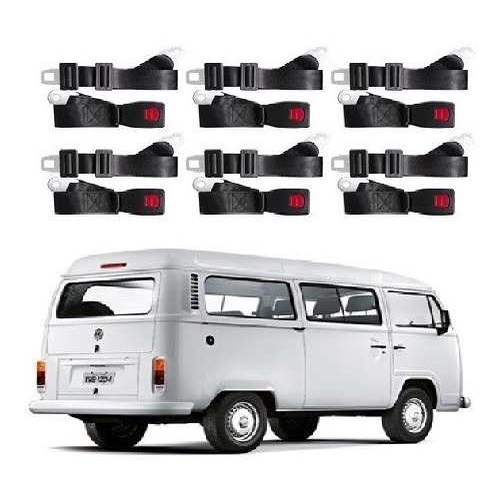 Kit Cinto De Segurança Traseiro Kombi Para 6 Bancos Do Baú | Shopee Brasil