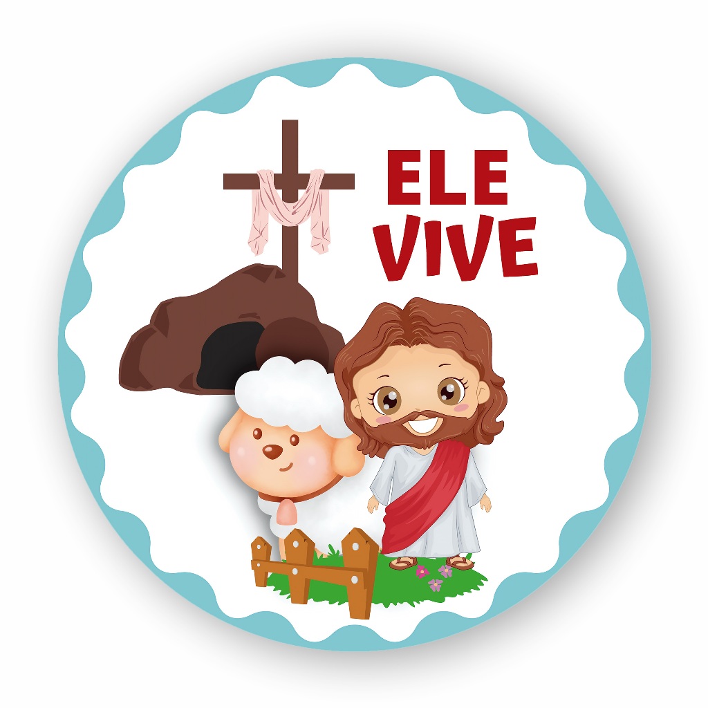 Painel de Festa, JESUS ELE VIVE, em Helanca Premium 150x150cm ...