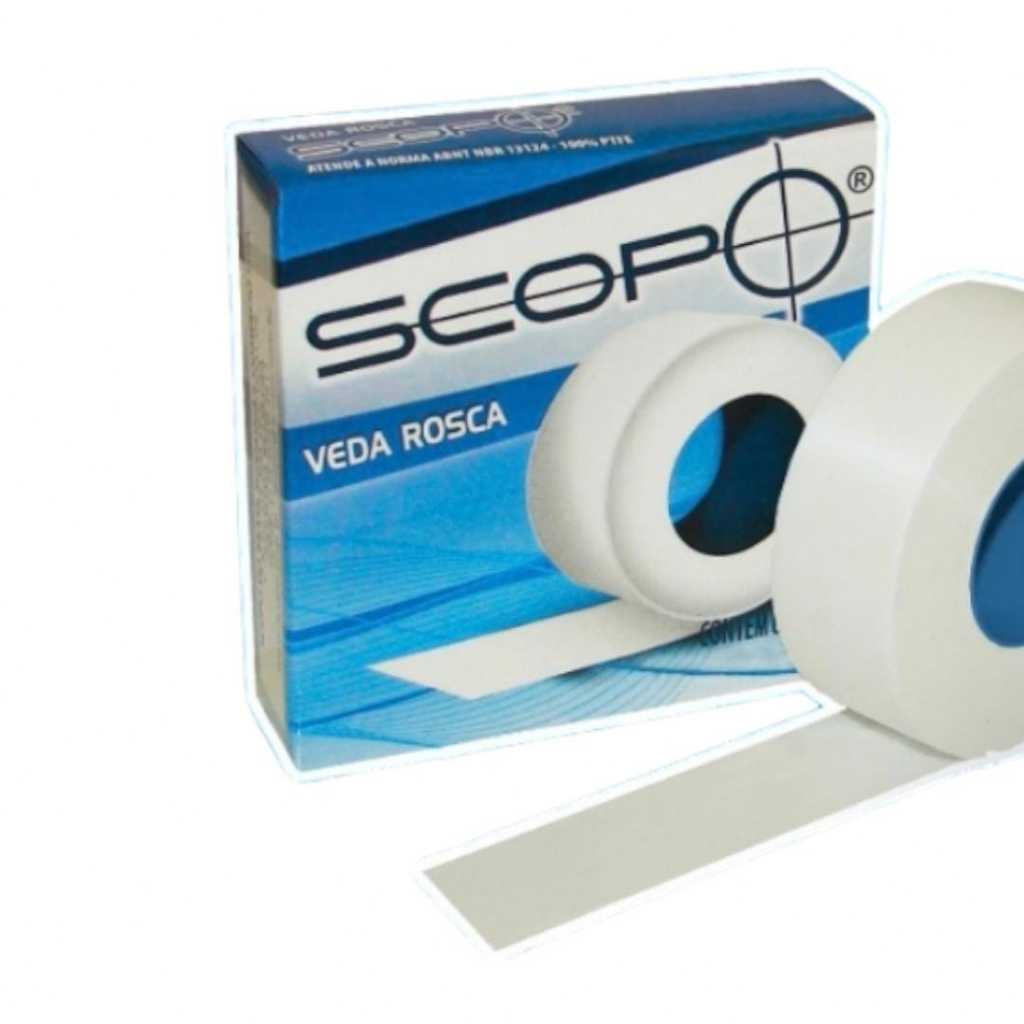Fita Veda Rosca Scopo 18mm x 10m, 25m ou 50m (norma ABNT NBR 16368 ...
