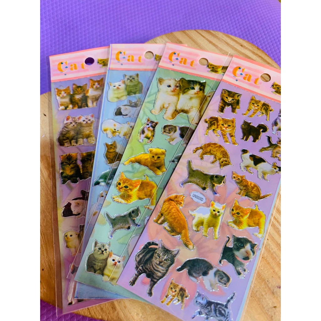 kit com 10 /15 cartelas de adesivos gatos / gatinho fofo - sticker ...
