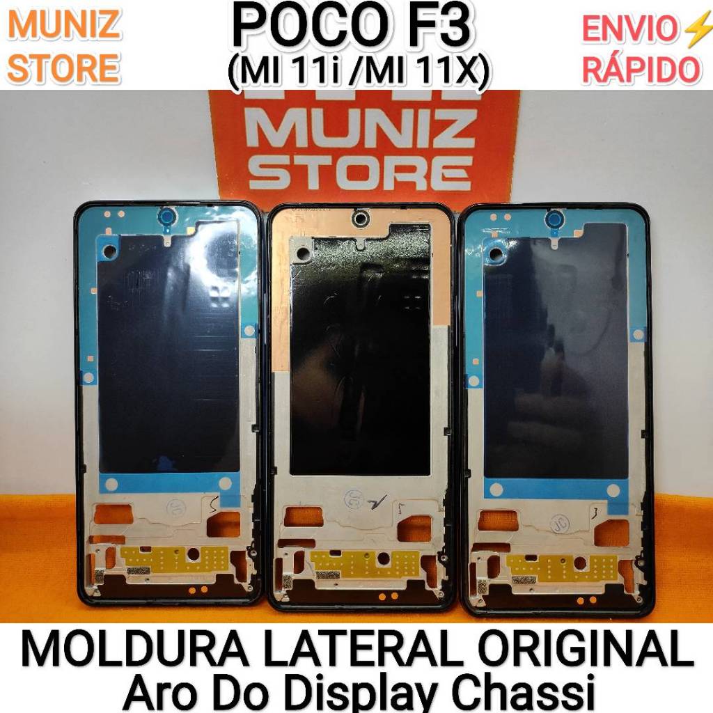Moldura Aro Poco F3/Xiaomi 11i/Mi 11X Frame Do Display Traseira Chassi ...