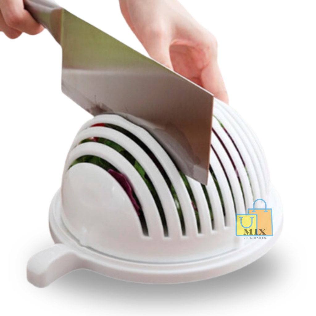 Pote Cortador Vegetal Fatiador de Folhas Saladas Alface Rucula Couve ...