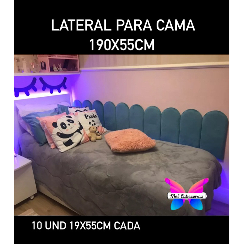 Lateral Estofada Modelo Nuvem para cama Tamanho 190x055 (10 unid. 19x55 ...